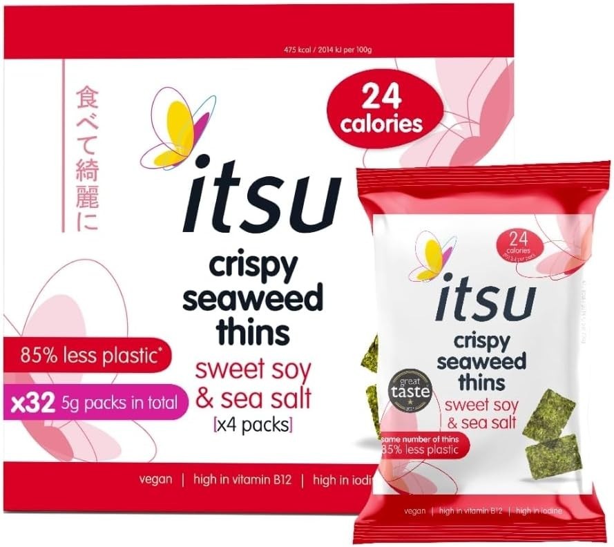 itsu Seaweed Thins Sweet Soy & Sea Salt 32 Pack | Vegan Healthy Snack ...