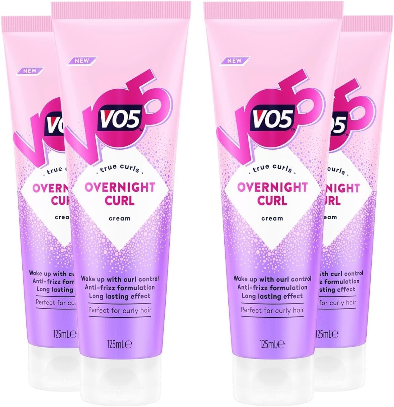 VO5 Overnight Curl Cream 125ml x4 Anti-Frizz Curl Enhancer Mango & Ros ...