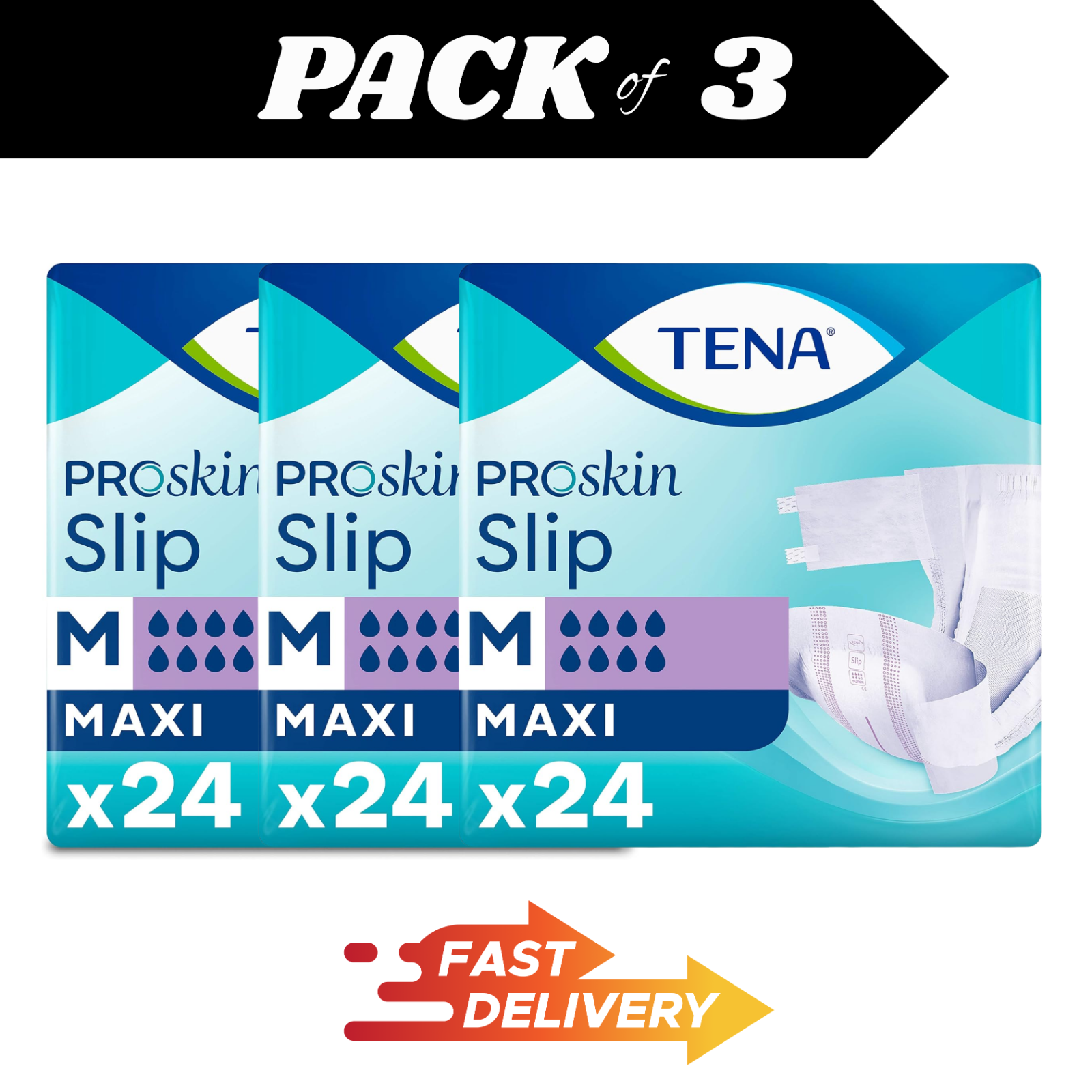 TENA ProSkin Slip Maxi Medium | 8-Drop Absorbency All-In-One ...